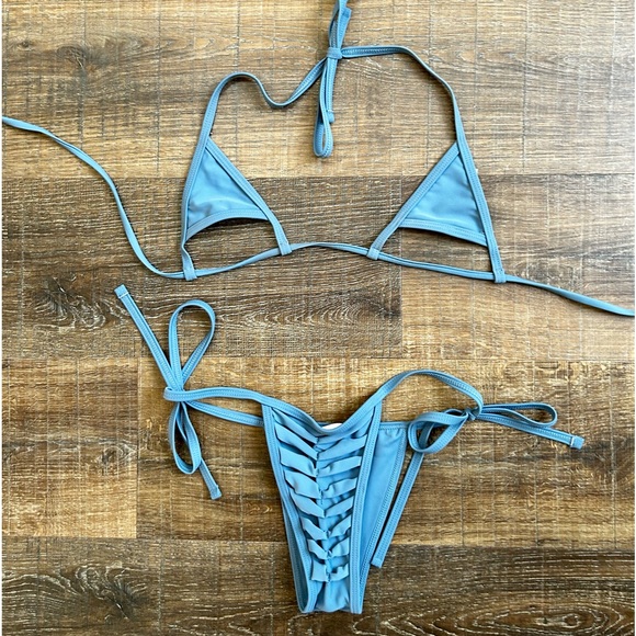 Swim | Baby Blue String Bikini Top And Bottoms | Poshmark